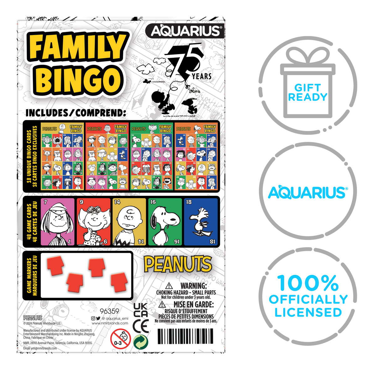 Snoopy and the Peanuts Gang Family Bingo 75th Anniversary Edition ...