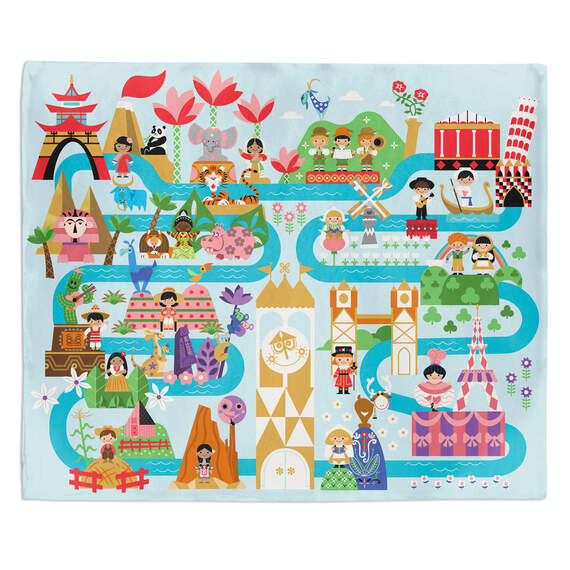 Hallmark Disney It's a Small World Map Throw Blanket, 60x52 – Steve's ...