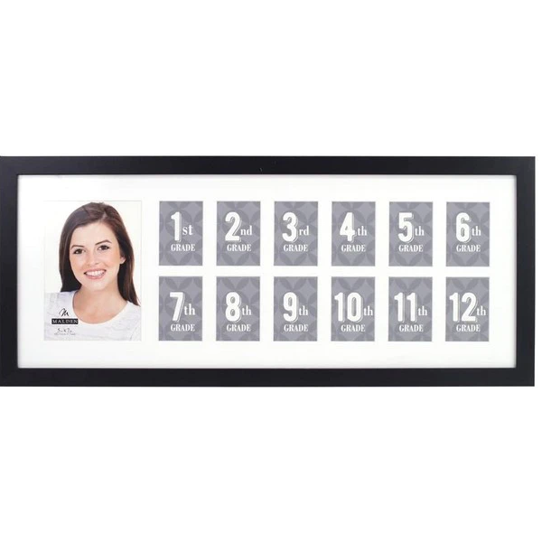 School Years Collage Frame with 13 Openings for 1st Grade to Graduatio ...