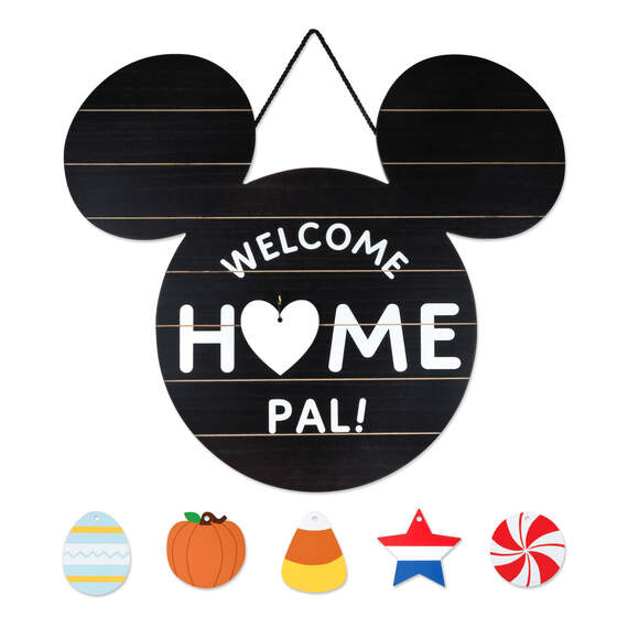 Hallmark Disney Mickey Mouse Ears Welcome Sign With Seasonal Decoratio ...