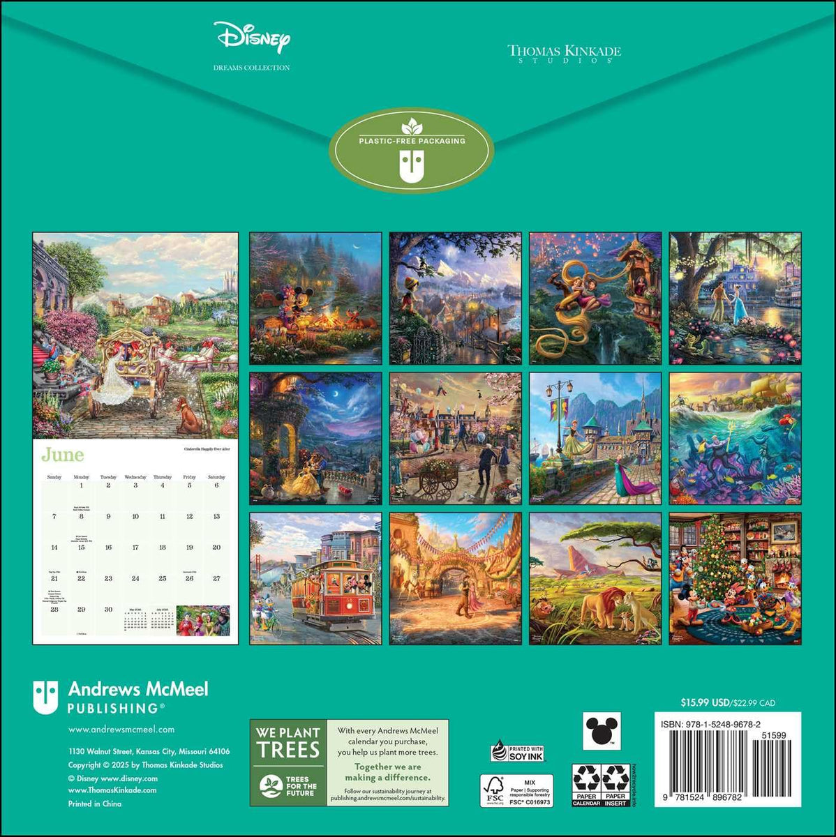 Disney Dreams Collection By Thomas Kinkade Studios: 2026 Wall Calendar ...