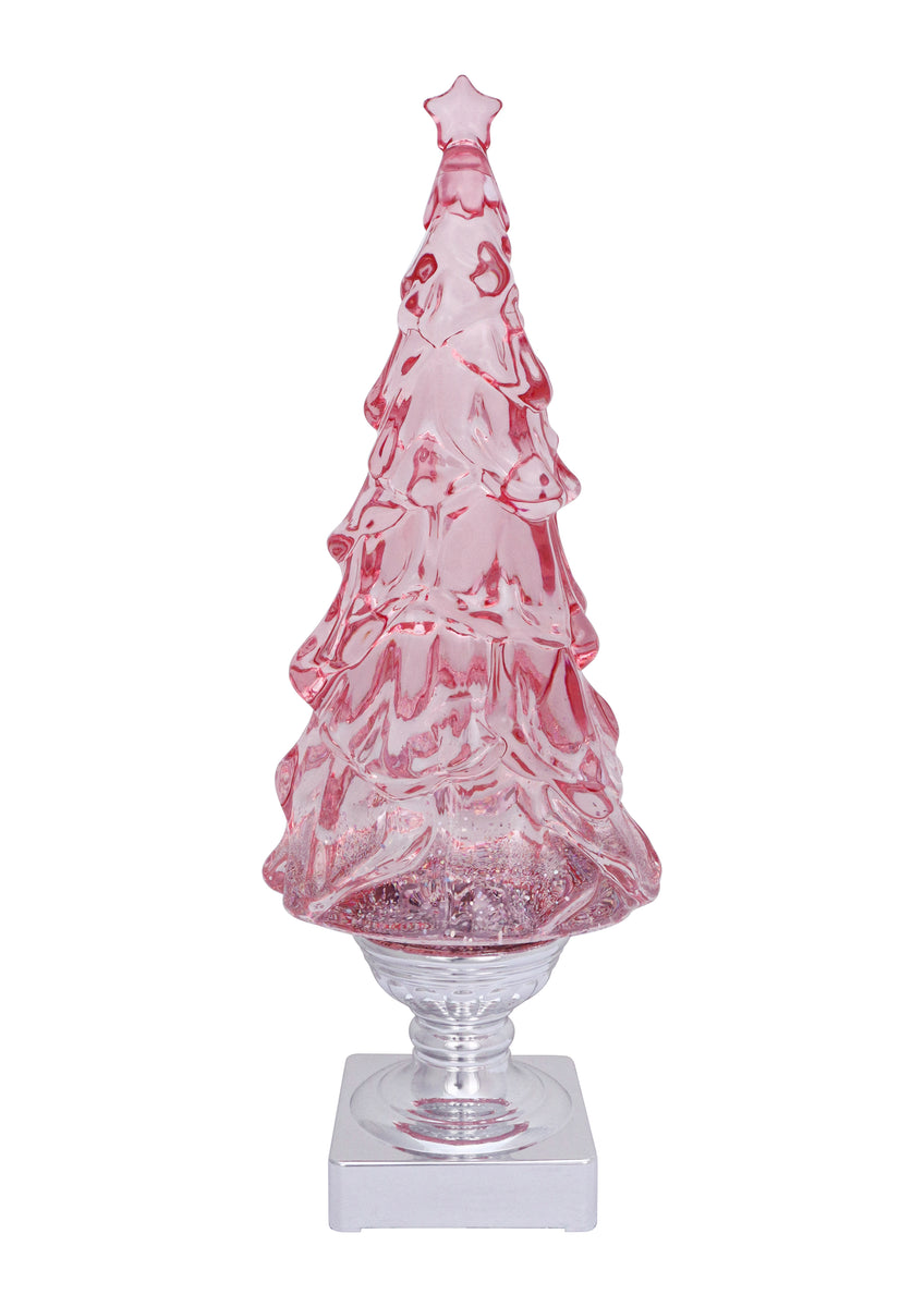 14" LED Lighted Glitter Pink Tree – Steve's Hallmark