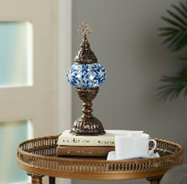Blue Turkish Mosaic 12" Lamp with LED Bulb – Steve's Hallmark