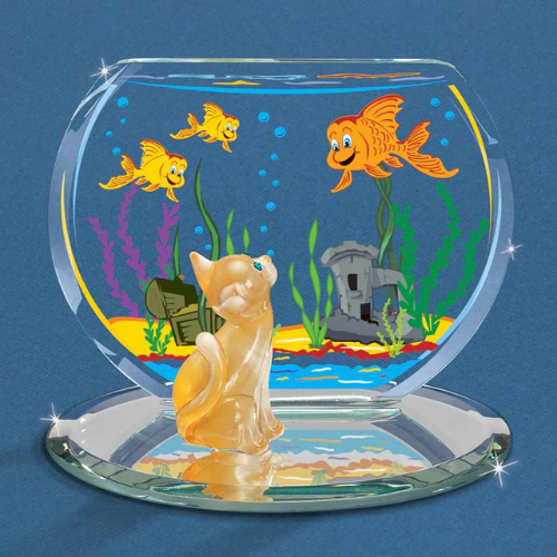 Glass Baron Cat and Fish Bowl Glass Figurine – Steve's Hallmark