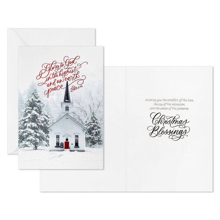 Hallmark DaySpring White Church in Snow Boxed Christmas Cards, Pack of ...