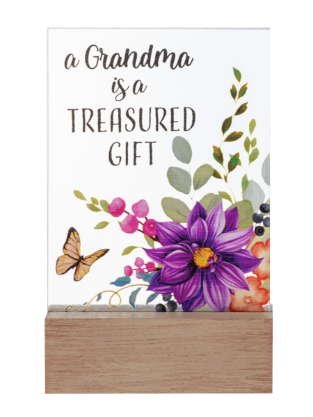 A Grandma Is A Treasured Gift Glass Block – Steve's Hallmark