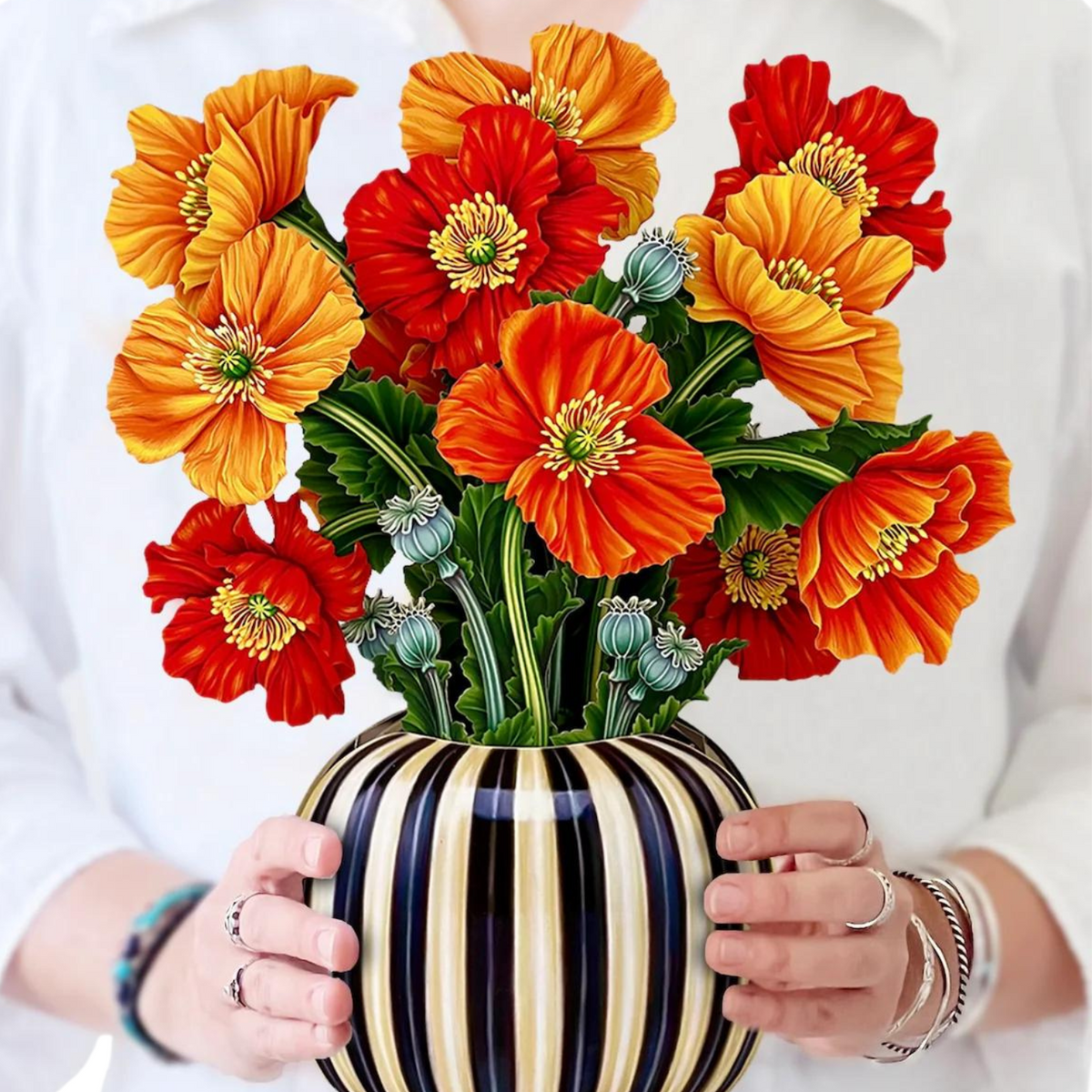 French Poppies Fresh Cut Flowers Paper Pop-Up Bouquet – Steve's Hallmark