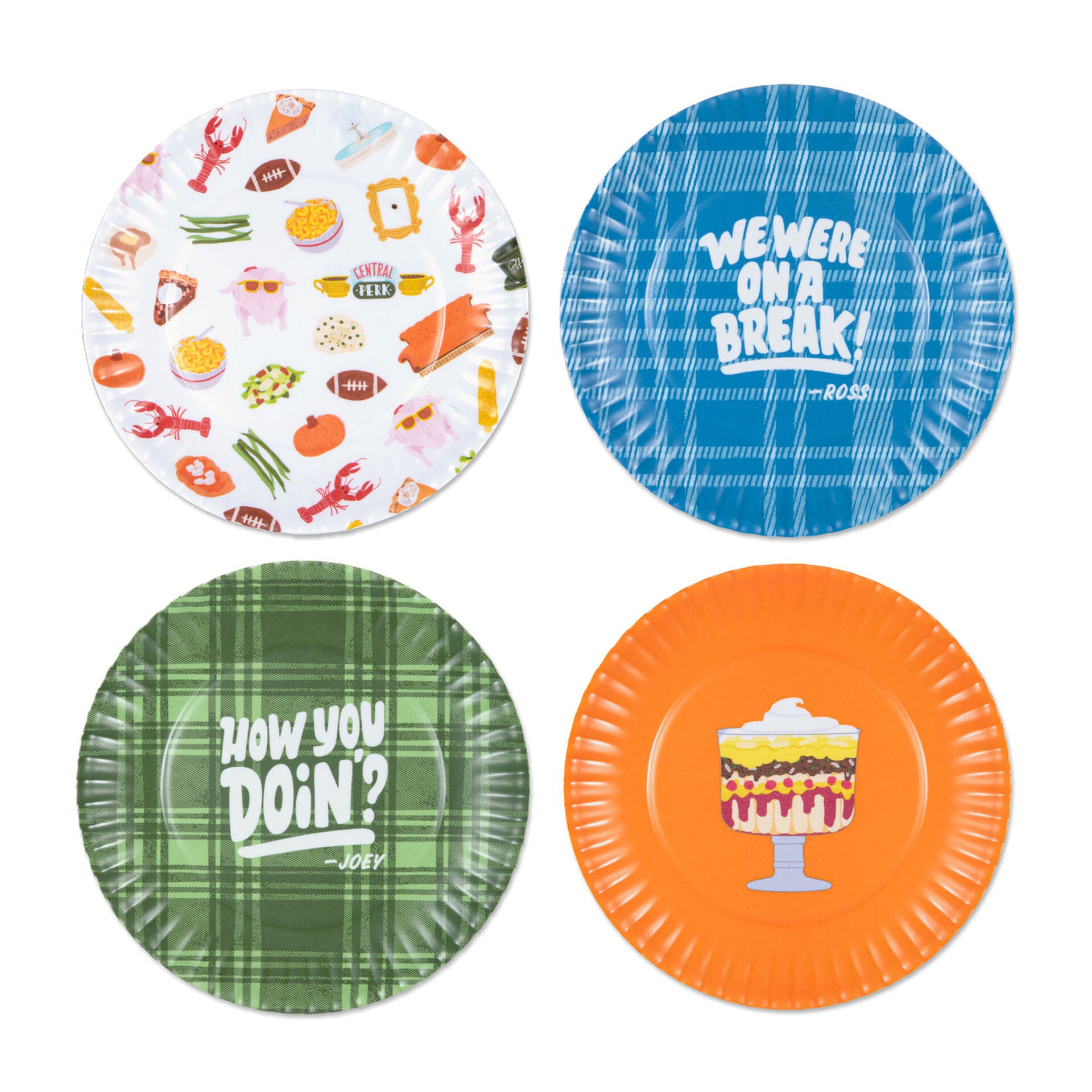 Hallmark Friends Assorted Appetizer Plates, Set of 4 – Steve's Hallmark