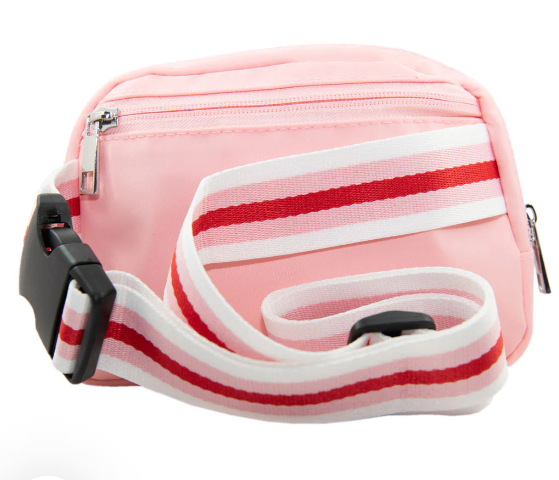 Light Pink Katydid Fanny Pack Belt Bag with Striped Strap – Steve's ...