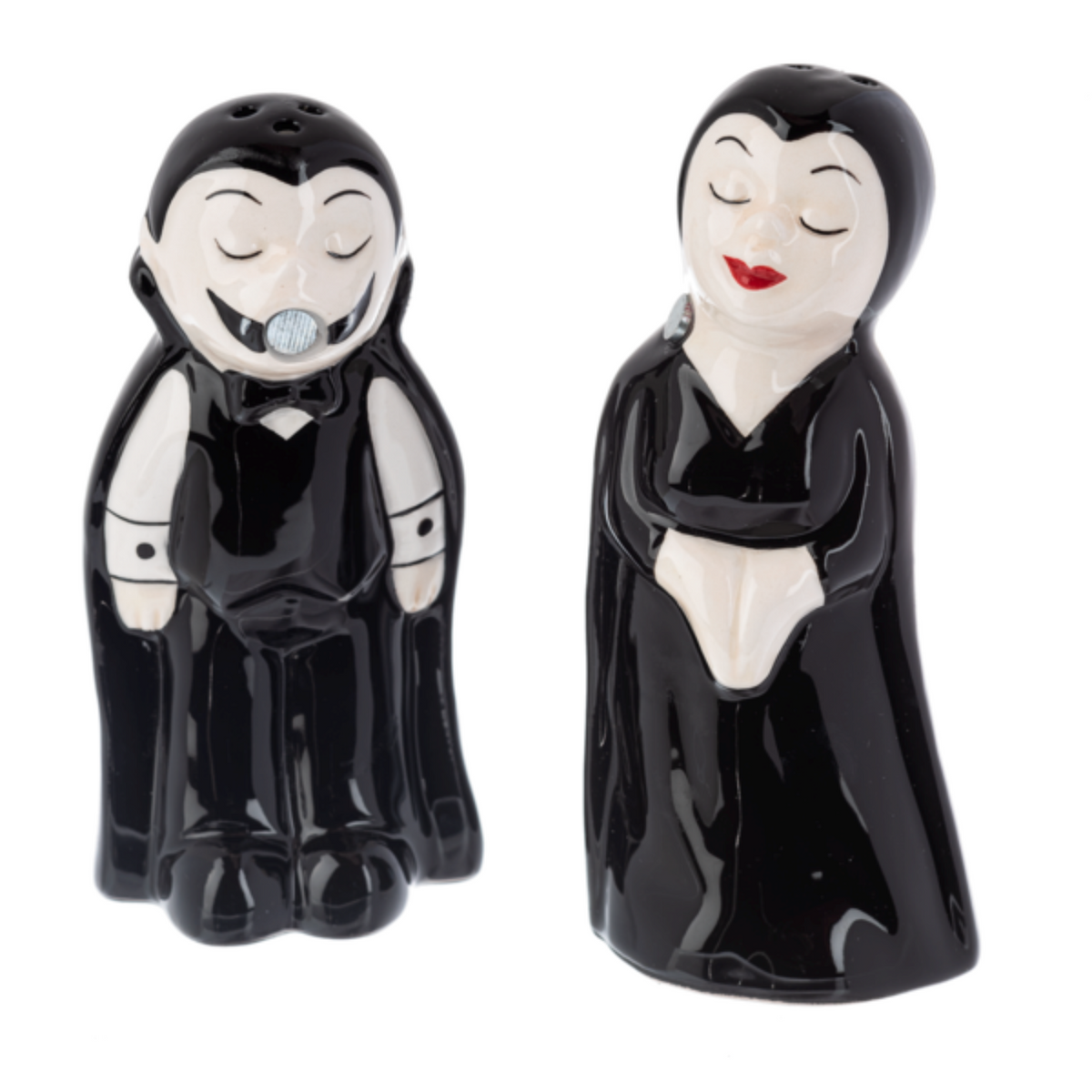 Mr. & Mrs. Dracula Vampire Couple Magnetic Salt & Pepper Shaker (Set o ...