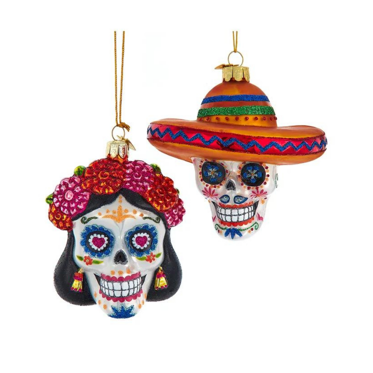 Noble Gems™ Glass Day Of The Dead Sugar Skull Ornament – Steve's Hallmark