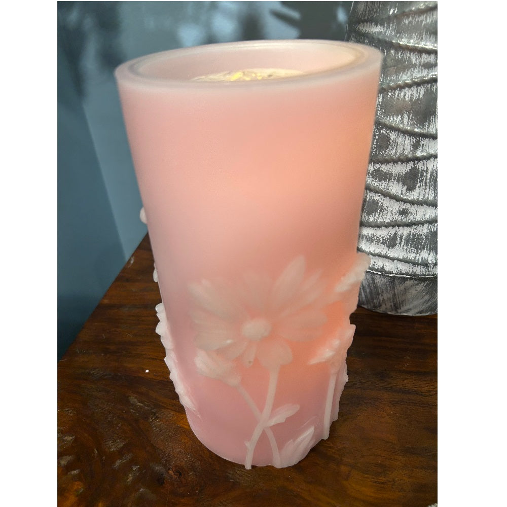 Pink Daisy Water Fountain Candle with Remote Control – Steve's Hallmark
