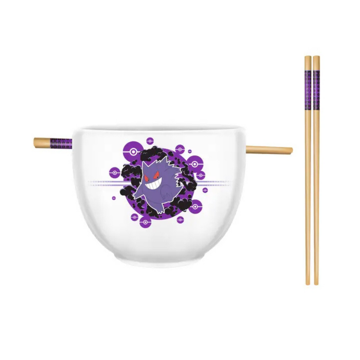 Pokémon Gengar Pokeballs Boxed 20 Oz. Ceramic Ramen Bowl with Chopstic ...