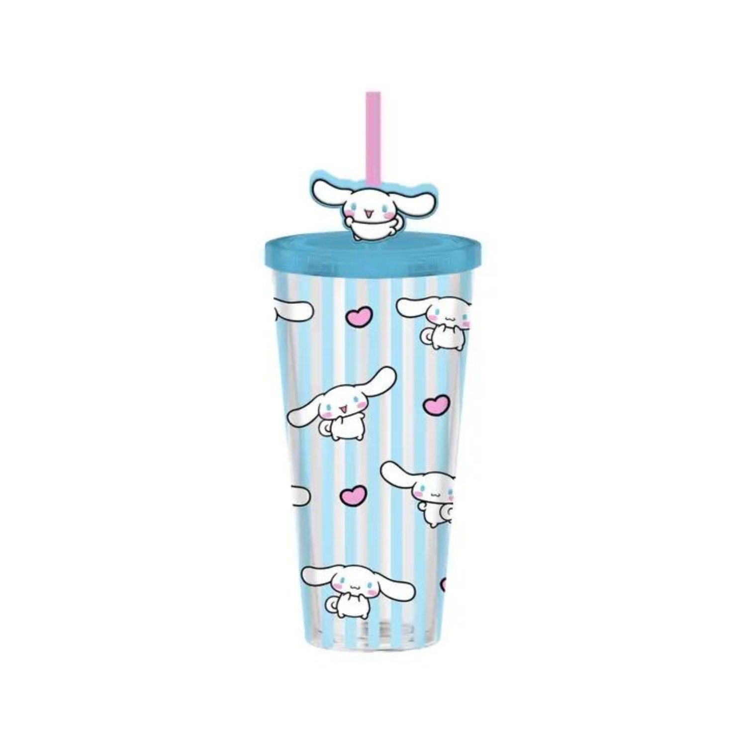 Sanrio Cinnamoroll Stripe Pattern 24 Oz. Plastic Cold Cup with Lid and ...