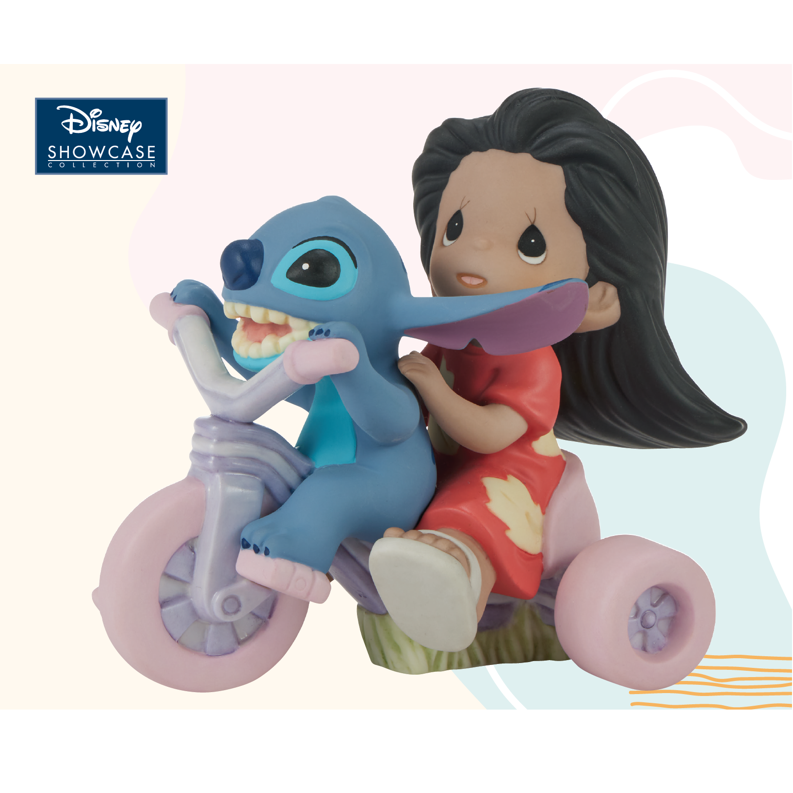 Disney Precious Moments Lilo and Stitch Riding Tricycle Porcelain Figu ...