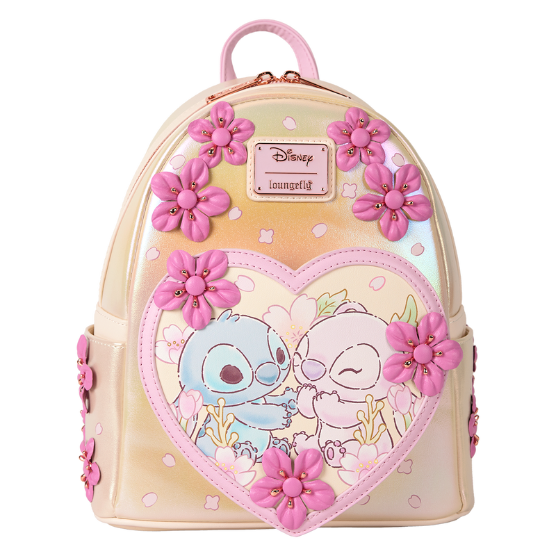 Loungefly Stitch & Angel Cherry Blossom Heart Mini Backpack – Steve's ...