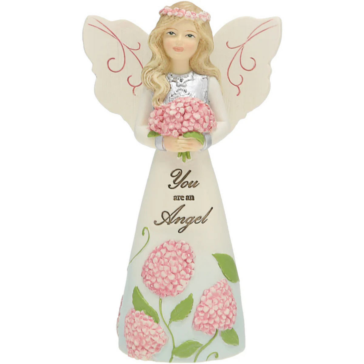 You Are An Angel 5" Angel Figurine Holding Hydrangeas – Steve's Hallmark