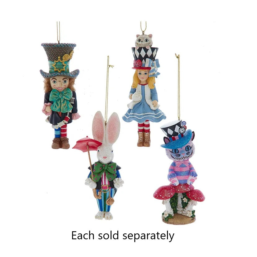 5" Alice in Wonderland Hollywood Nutcracker Ornament Assorted Characte ...