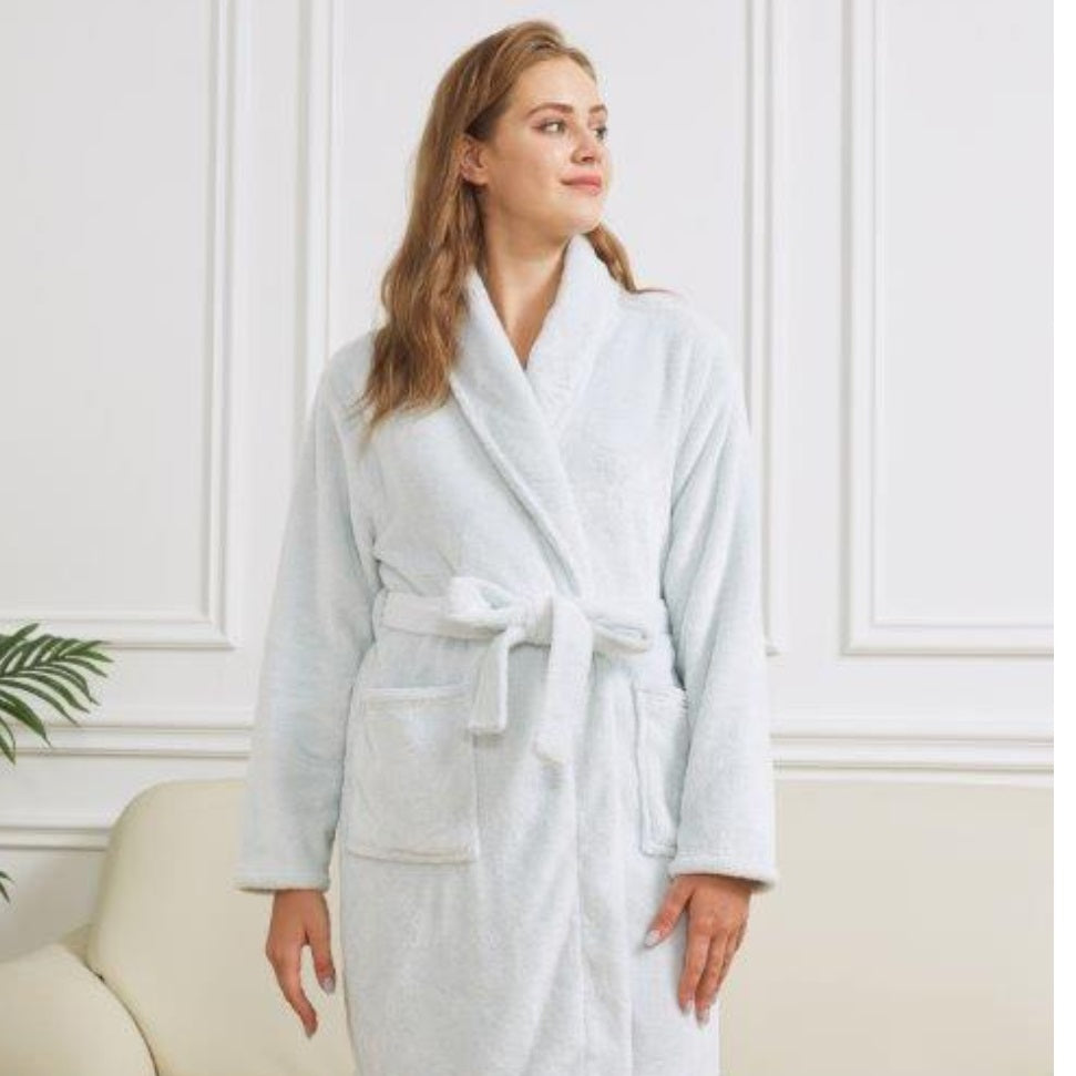 Luxurious Soft Color Velvet Robe in Ice Flow Blue – Steve's Hallmark