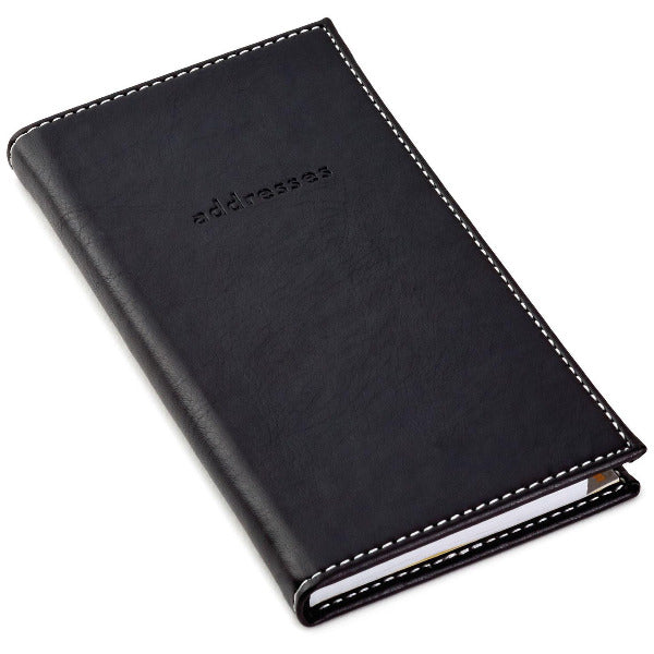 Hallmark Black Faux Leather Slim Address Book – Steve's Hallmark