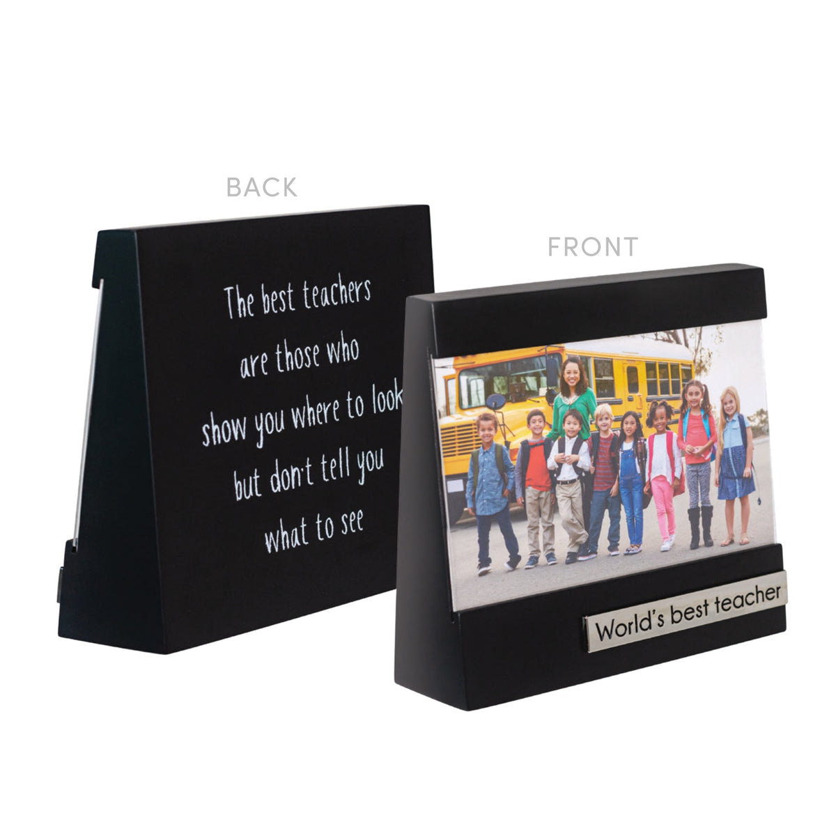 World's Best Teacher Wedge Picture Frame with Sentiment Holds 4"x6" Ph ...