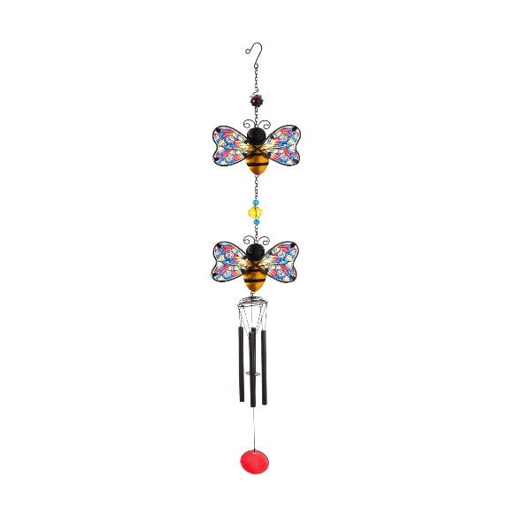 Tiered Bumble Bee Garden Wind Chime with Stainless Glass Finish – Steve ...