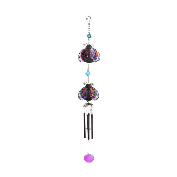 Tiered Ladybug Garden Wind Chime with Stainless Glass Finish – Steve's ...