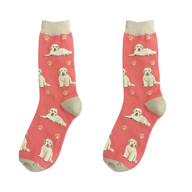 Peach Goldendoodle Dog Happy Tails Socks – Steve's Hallmark