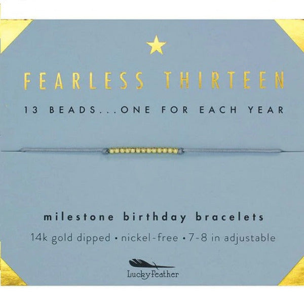 Lucky Feather Gold Bracelet Thirteen Milestone Birthday – Steve's Hallmark