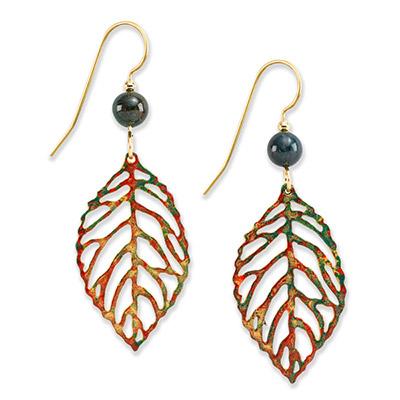 Silver Forest Earrings Gold Leaf Fall Colors – Steve's Hallmark