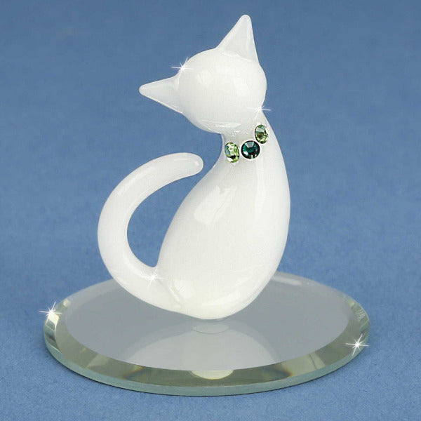 Glass Baron White Cat Figurine – Steve's Hallmark