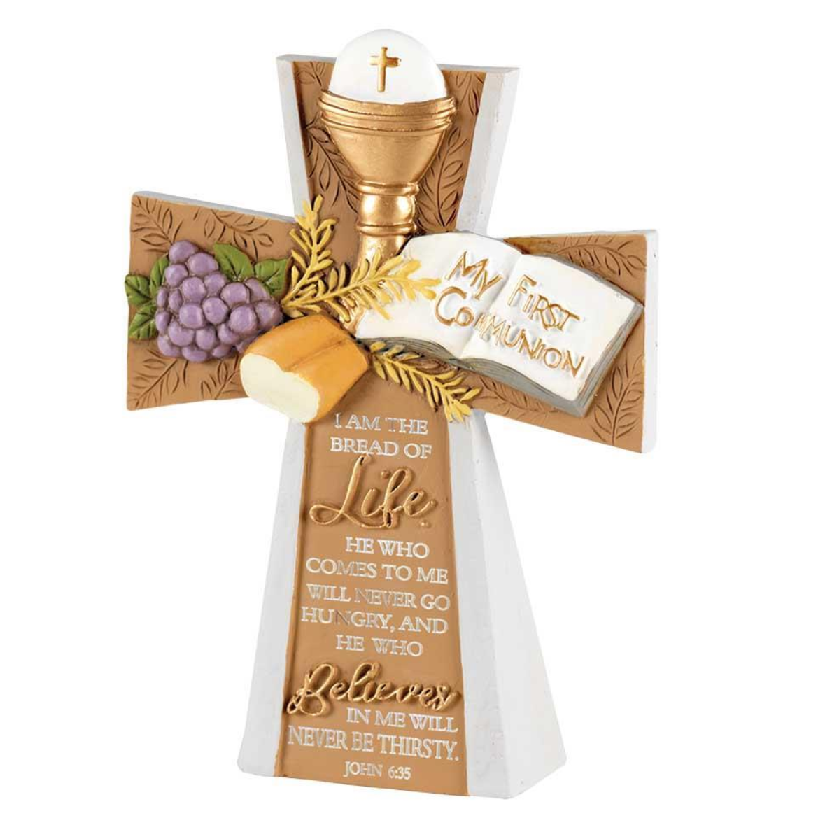 First Communion Bread of Life Tabletop Cross – Steve's Hallmark