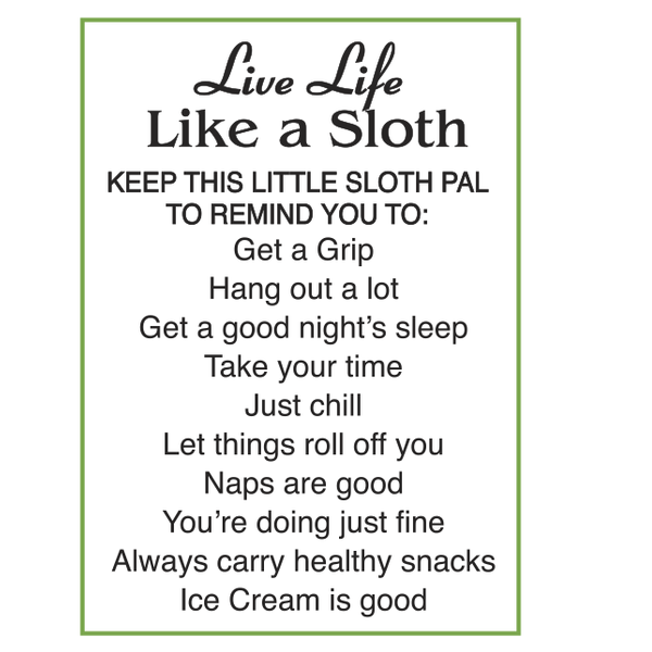 Get A Grip Live Like Sloth Token Charm – Steve's Hallmark